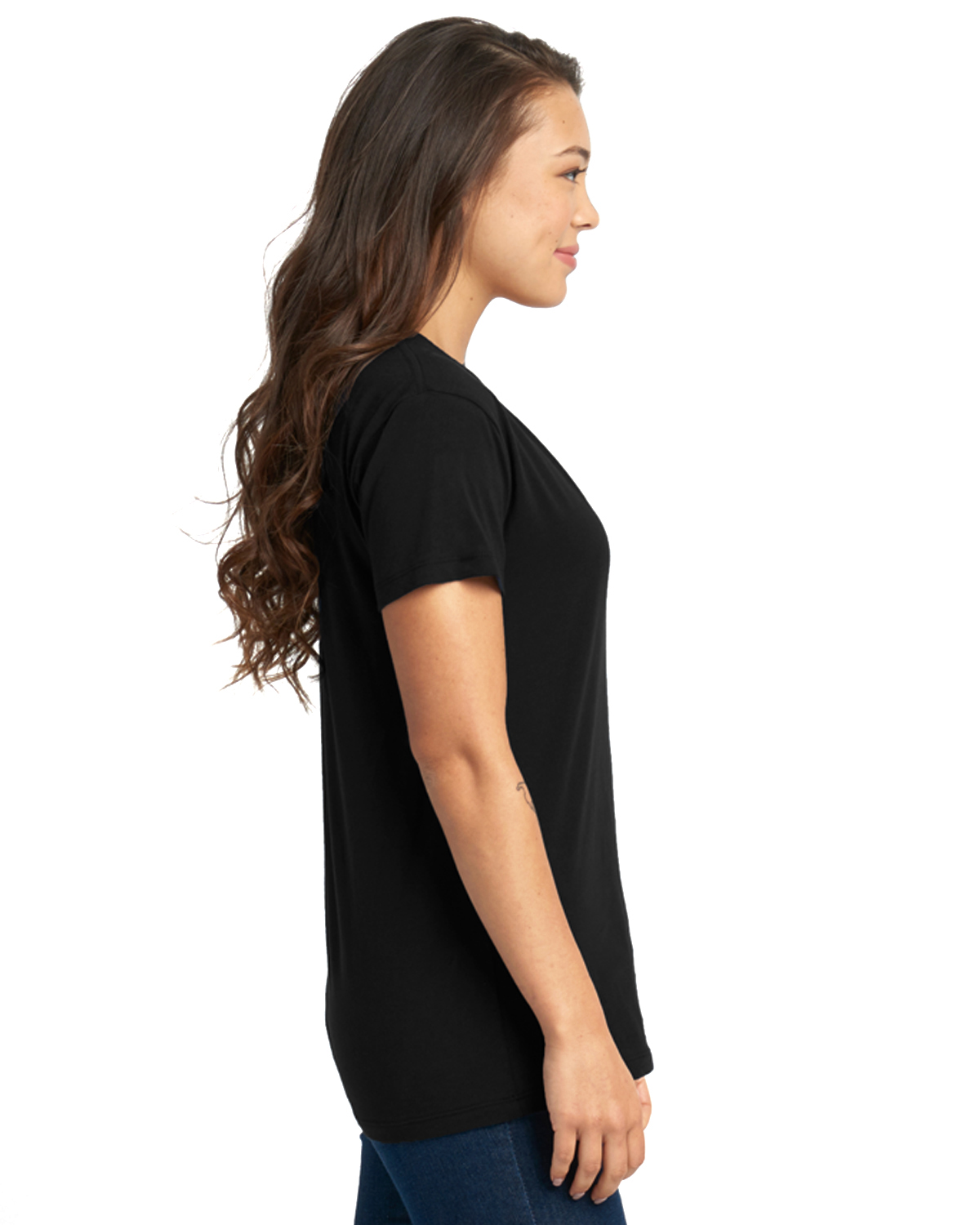 Next Level 3940 Women's Fine Jersey Relaxed V T-Shirt