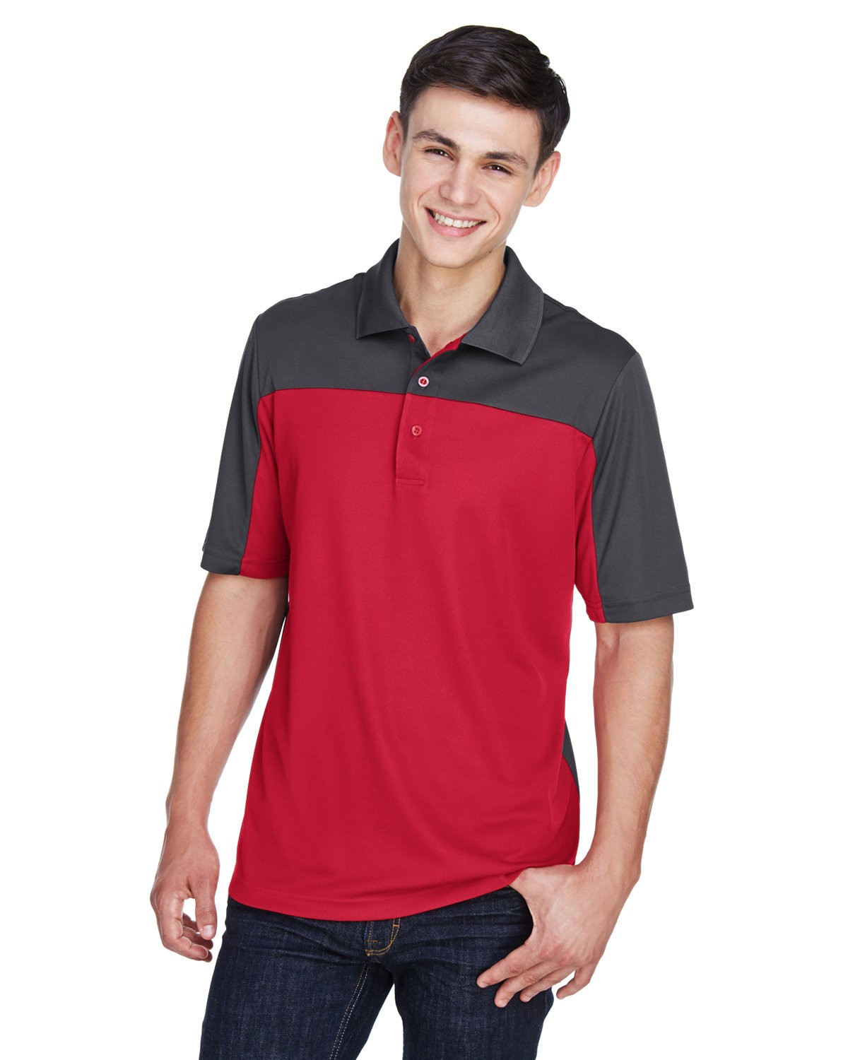 CORE365 CE101 Men's Balance Colorblock Performance Pique Polo