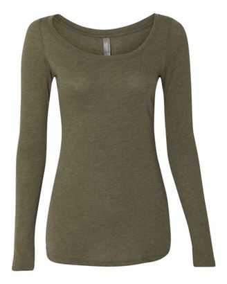 Next Level 6731 Women\'s Triblend Long Sleeve Scoopneck Tee