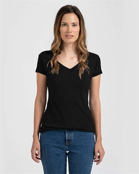 Tultex 244 Women's Poly-Rich V-Neck T-Shirt