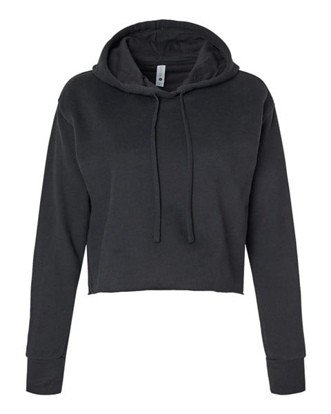 Next Level 9384 Women's Laguna Sueded Raw Edge Crop Hoodie