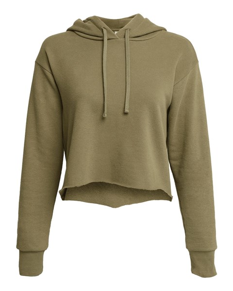 Next Level 9384 Women's Laguna Sueded Raw Edge Crop Hoodie