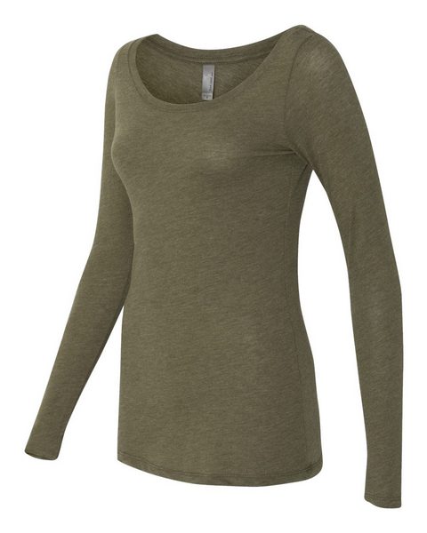 Next Level 6731 Women\'s Triblend Long Sleeve Scoopneck Tee