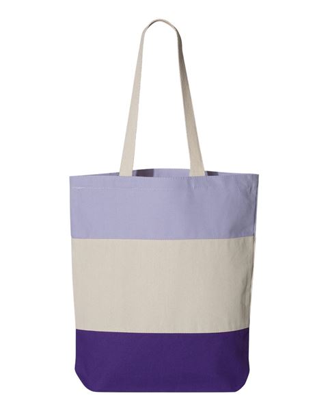 Q-Tees Q125900 Canvas Tri-Color Tote Bag