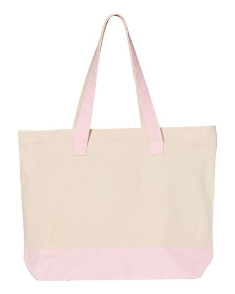 Q-Tees Q1300 18.6L Canvas Zipper Tote