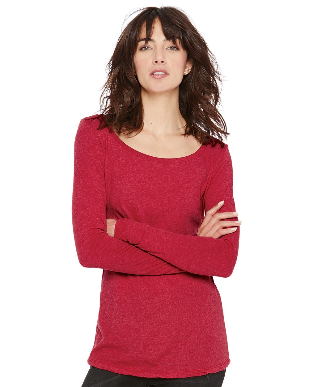 Next Level 6731 Women\'s Triblend Long Sleeve Scoopneck Tee