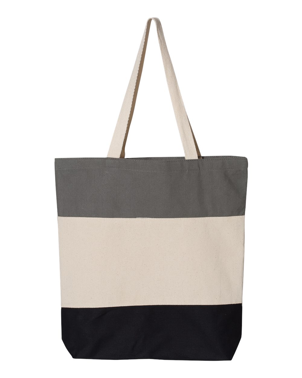 Q-Tees Q125900 Canvas Tri-Color Tote Bag
