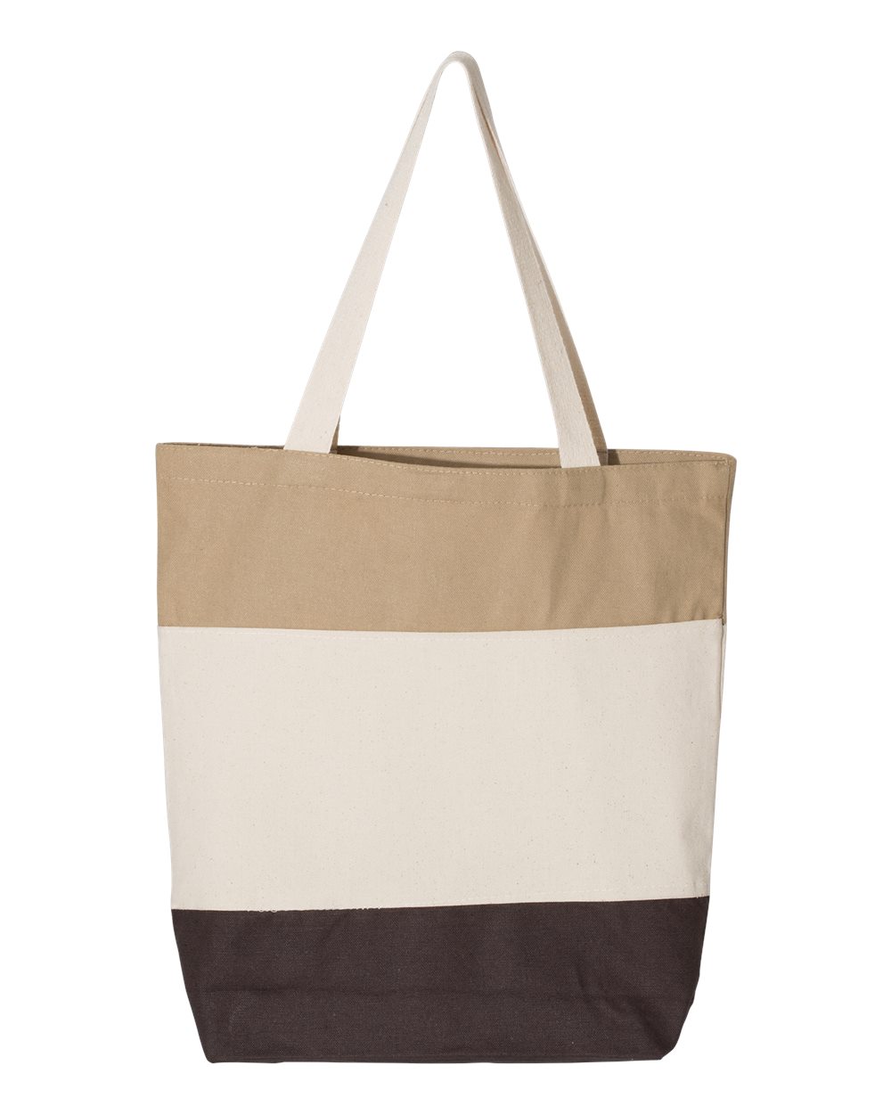 Q-Tees Q125900 Canvas Tri-Color Tote Bag
