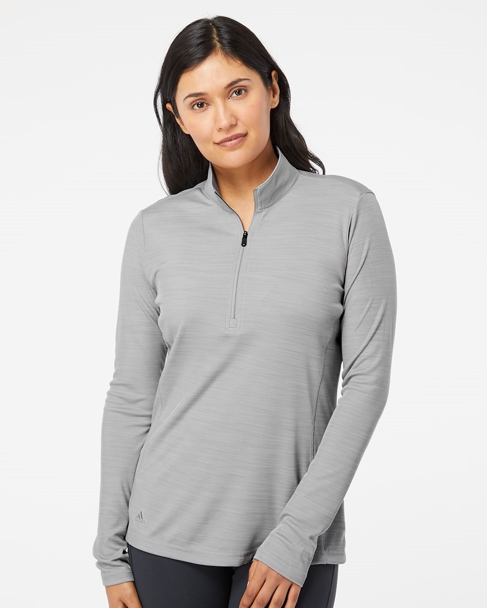 Adidas A476 Women's Lightweight Mélange Quarter-Zip Pullover
