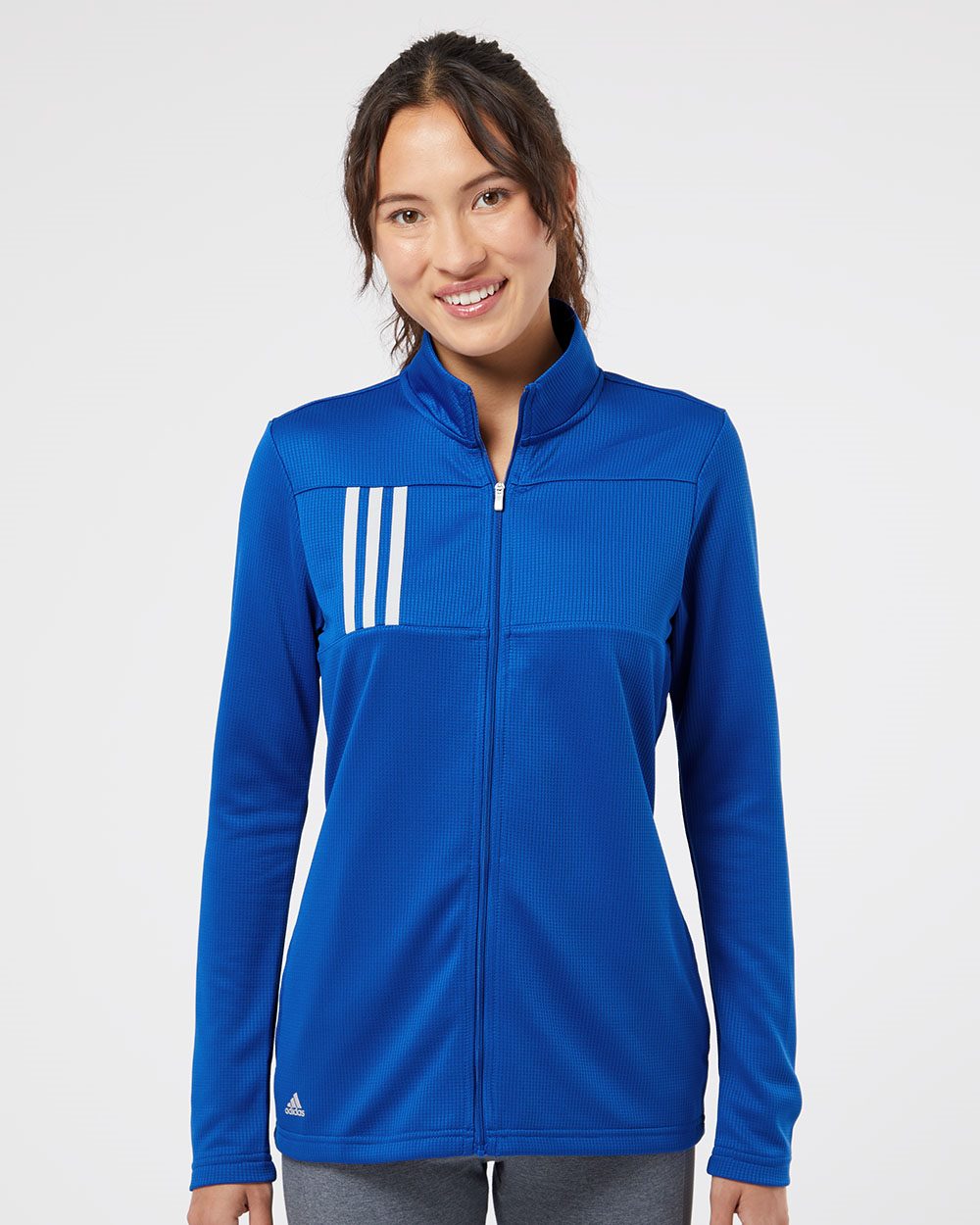 Adidas A483 Women's 3-Stripes Double Knit Full-Zip
